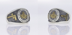 Design Your Own Custom Oval Flat Top Masonic Ring - Model # 357936