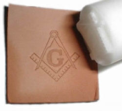 Square & Compass Leather Stamp - Model # 361487